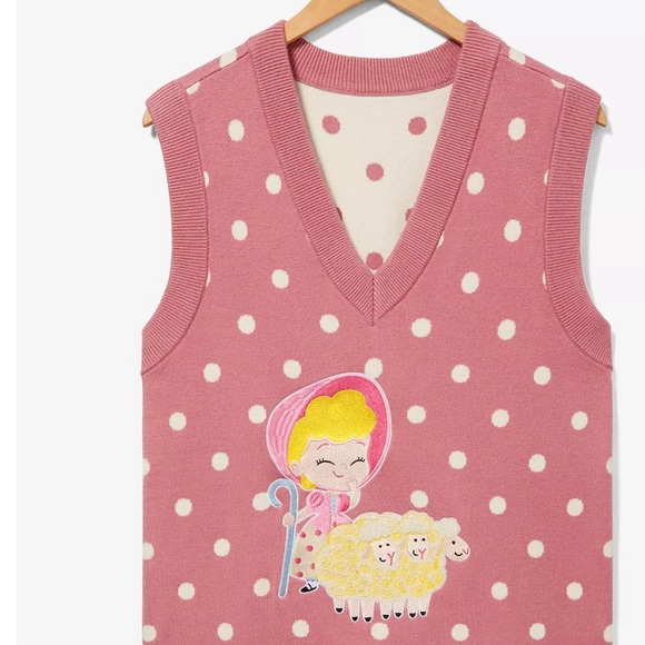 Her Universe | Sweaters | Pink Polka Dot Sweater Vest With Bo Peep ...